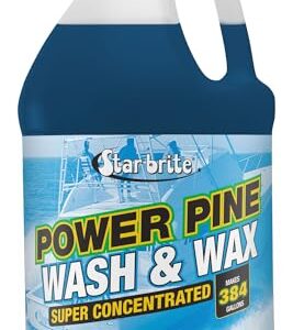 STAR BRITE Power Pine Wash & Wax - Concentrated Marine Grade Formula for Boats, Cars & More - Clean, Shine, UV Protect & Shed Stains in One Step - 128 OZ Gallon (094700)