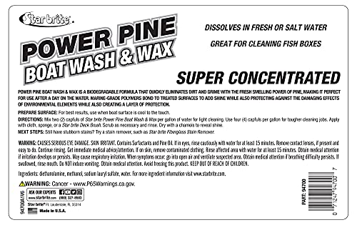 STAR BRITE Power Pine Wash & Wax - Concentrated Marine Grade Formula for Boats, Cars & More - Clean, Shine, UV Protect & Shed Stains in One Step - 128 OZ Gallon (094700)