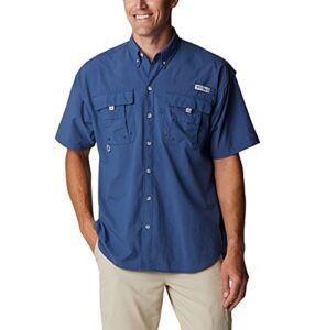 columbia men's standard bahama ii short sleeve shirt, night tide, large