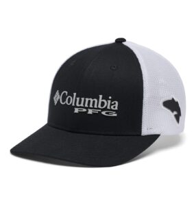 columbia womens pfg mesh ball cap, black, large-x-large us