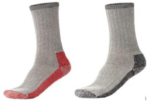 terramar mens thermal (2 pack) crew socks, black, 10-13 us