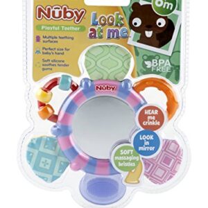 Nuby Look-at-Me Mirror Teether Toy, Colors May Vary