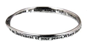 4030307 st francis prayer bangle bracelet assisi instrument of peace catholic