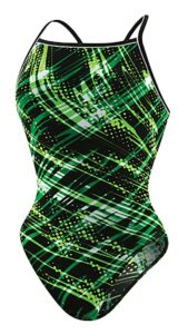 speedo girls atomic dots y-back tank (24, green)