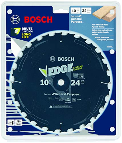 BOSCH DCB1024 10 In. 24 Tooth Daredevil Table and Miter Saw Blade Fast Ripping,Blue