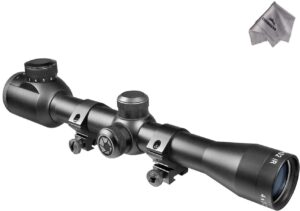 barska 30/30 crosshair reticle rifle scope for .22 plinking & rimfire rifles - optimal precision with rings for shooting, hunting, target practice