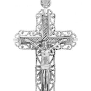 Religious Jewelry 925 Sterling Silver Crucifix Filigree Charm Pendant