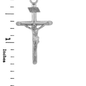 Religious Jewelry by FDJ .925 Sterling Silver 25 Sterling Silver Linear Cross INRI Crucifix Charm INRI Crucifix Charm Pendant