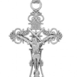 925 Sterling Inri Filigree Silver Crucifix Pendant