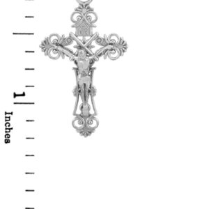 925 Sterling Inri Filigree Silver Crucifix Pendant