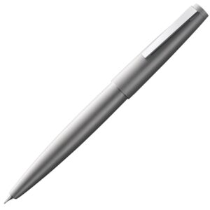 lamy 2000 silver - elegant fountain pen in a velvety matt polished stainless steel barrel - 14 ct. gold nib, partially platinum-plated - nib size f