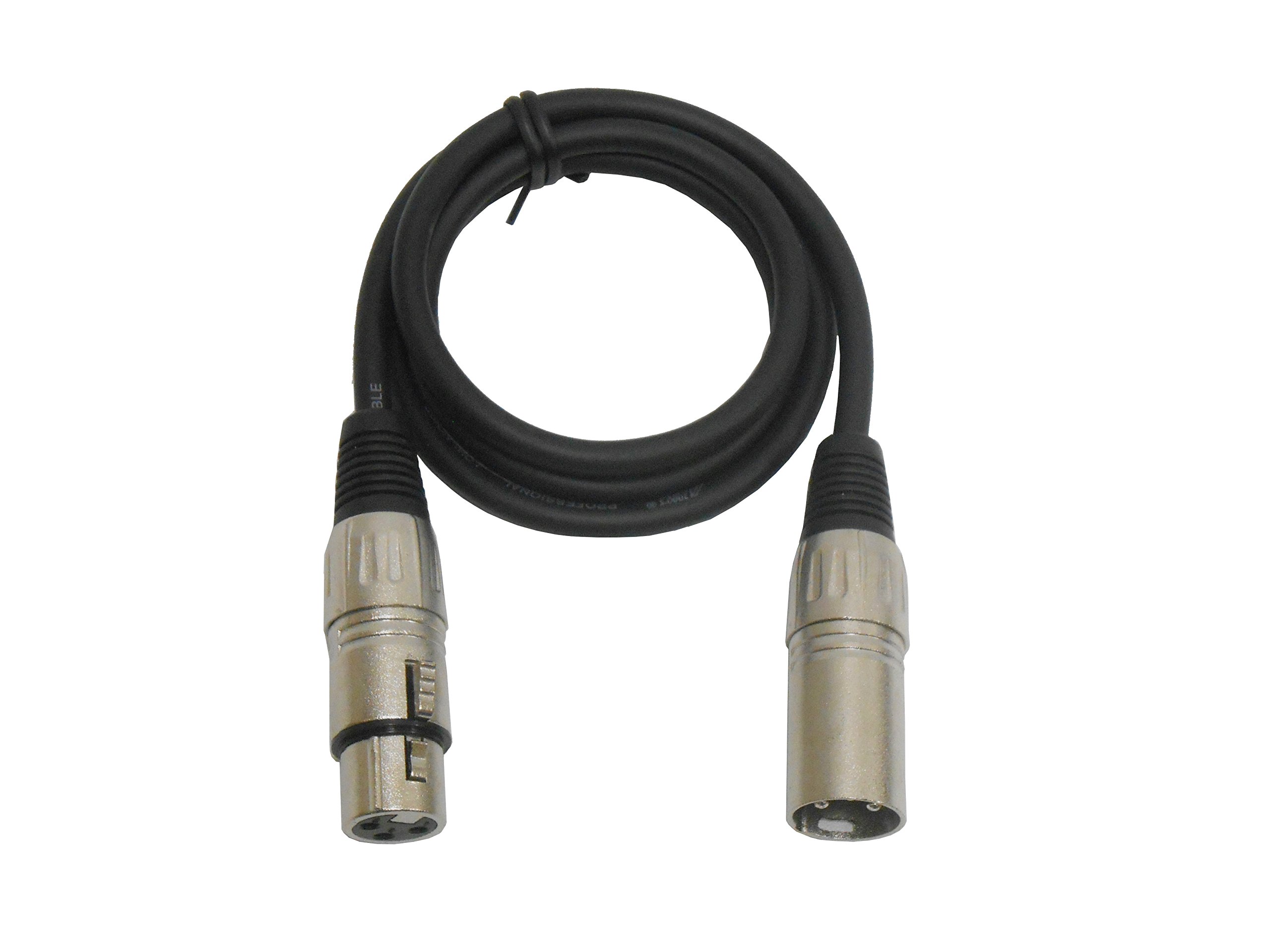 Audio2000'S ADC2037-P 3pin Audio Extension XLR Male to Female Microphone Cable, 3 Feet (Tip to Tip)