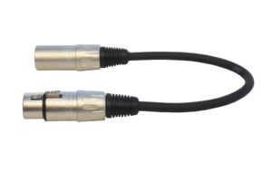 audio2000's adc203m-p xlr male to xlr female balanced audio patch cable- 1", tip to tip