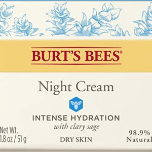 Burt's Bees Intense Hydration Night Cream, Moisturizing Night Lotion, 1.8 Oz (Package May Vary)