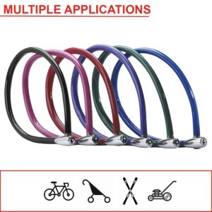 MASTER LOCK Bike Cable Lock [Key] [55 cm Colourful Cable] [Outdoor] 8630-F - Ideal for Bike, Electric Bike, Skateboards, Strollers, Lawnmowers and other Outdoor Equipments