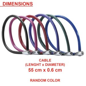 MASTER LOCK Bike Cable Lock [Key] [55 cm Colourful Cable] [Outdoor] 8630-F - Ideal for Bike, Electric Bike, Skateboards, Strollers, Lawnmowers and other Outdoor Equipments