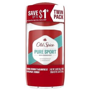 old spice high endurance anti-perspirant deodorant for men, pure sport scent, 3.0 oz twin pack