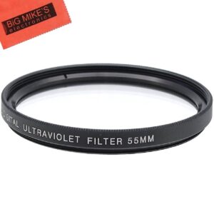 55mm uv filter for nikon d3400, d5600 with 18-55mm af-p dx, dl24-500 f/2.8-5.6 digital camera