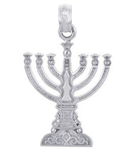 claddagh gold jewish menorah pendants - silver menorah pendant (small)