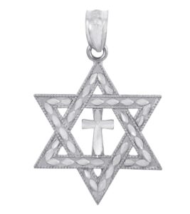 925 sterling silver jewish charm cross star of david pendant