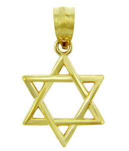 14k gold jewish charm star of david pendant