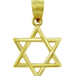 14k Gold Jewish Charm Star of David Pendant