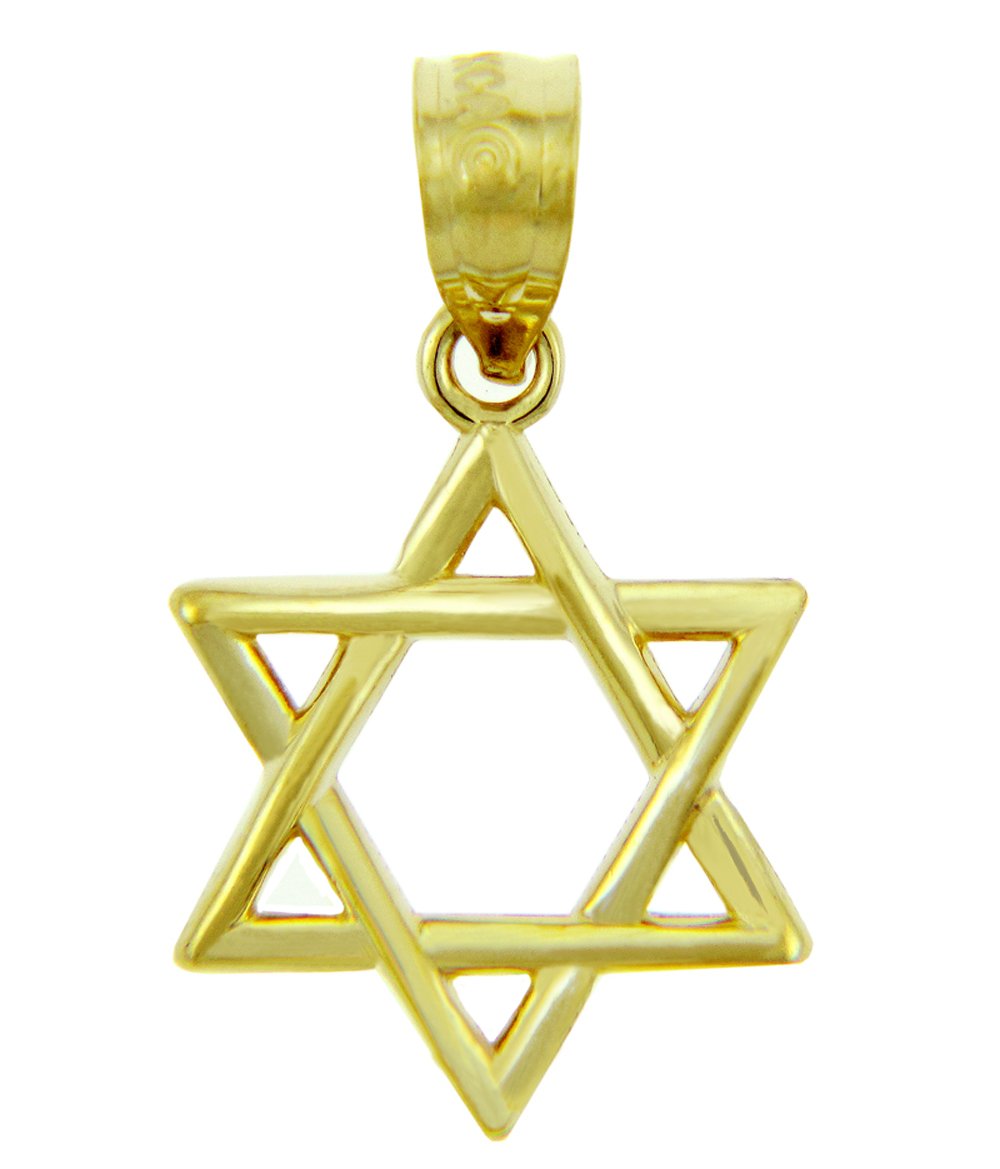 14k Gold Jewish Charm Star of David Pendant