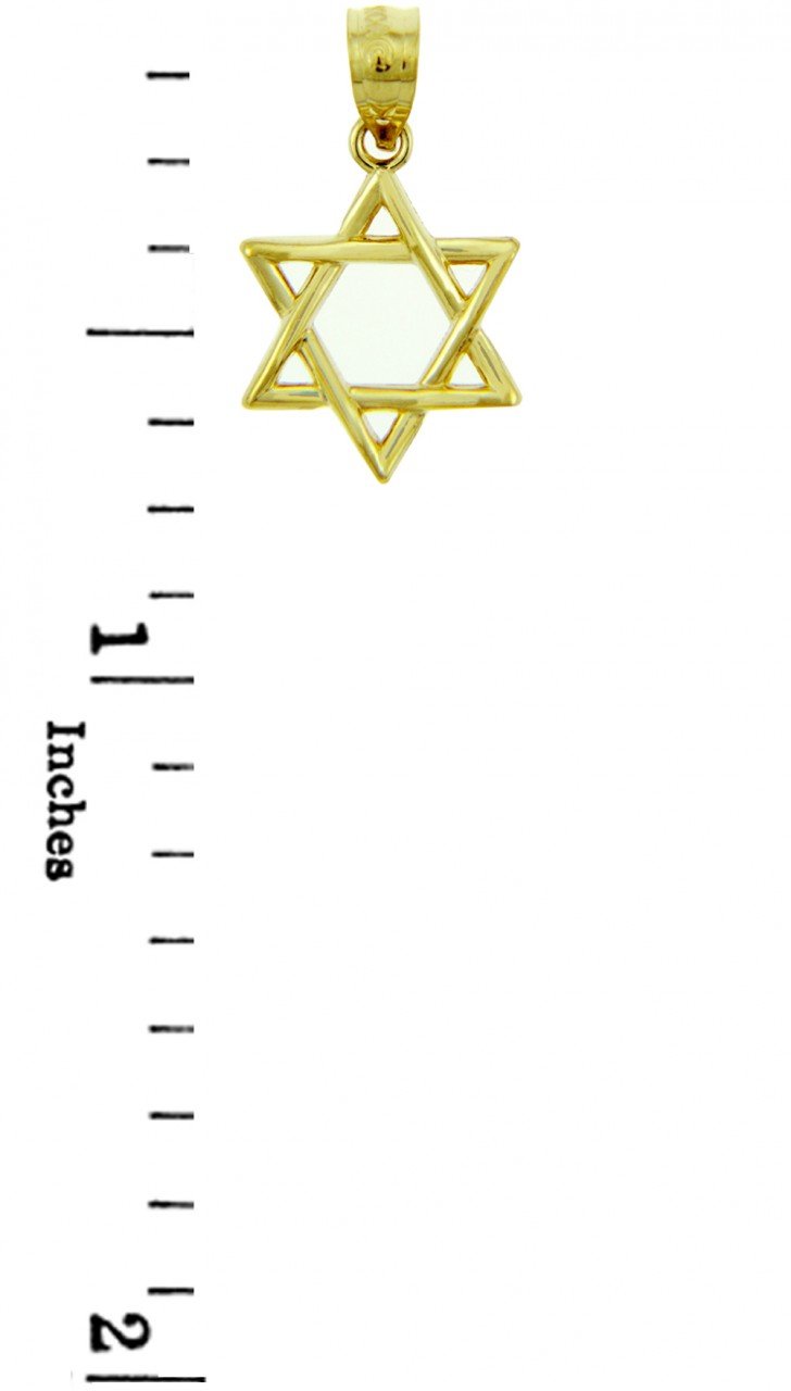 14k Gold Jewish Charm Star of David Pendant