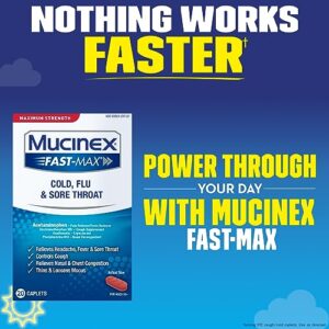 Mucinex Fast-Max Cold, Flu, & Sore Throat Caplets, 20ct