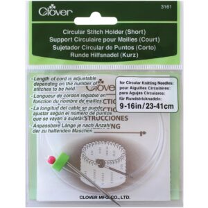 clover 3161 circular short stitch holder, 9 to 16-inch , green