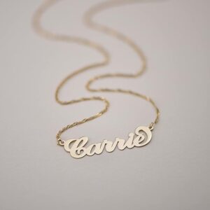 Personalized 14k Gold Carrie Name Necklace