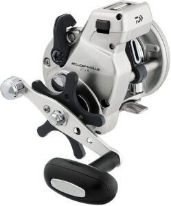 daiwa accudepth plus-b line counter levelwind fishing reel (silver, 47)