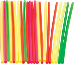 cell-o-core bs808neon assorted collins straw, 8" length (10 packs of 500)