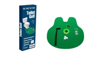 ez drinker toilet golf joke & novelty set - play golf on the toilet