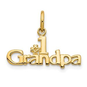 IceCarats 14K Yellow Gold Best Grandpa Necklace Charm Pendant Only