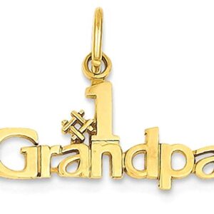 IceCarats 14K Yellow Gold Best Grandpa Necklace Charm Pendant Only