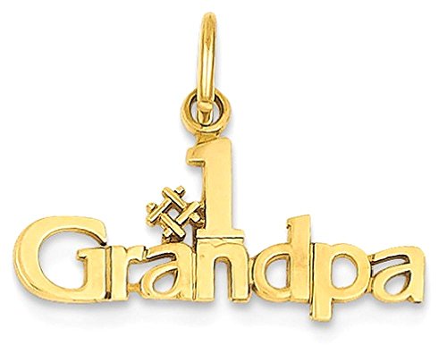 IceCarats 14K Yellow Gold Best Grandpa Necklace Charm Pendant Only