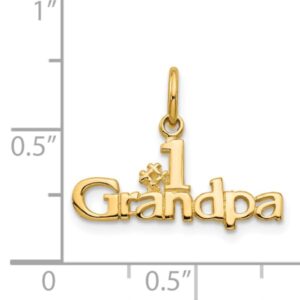 IceCarats 14K Yellow Gold Best Grandpa Necklace Charm Pendant Only