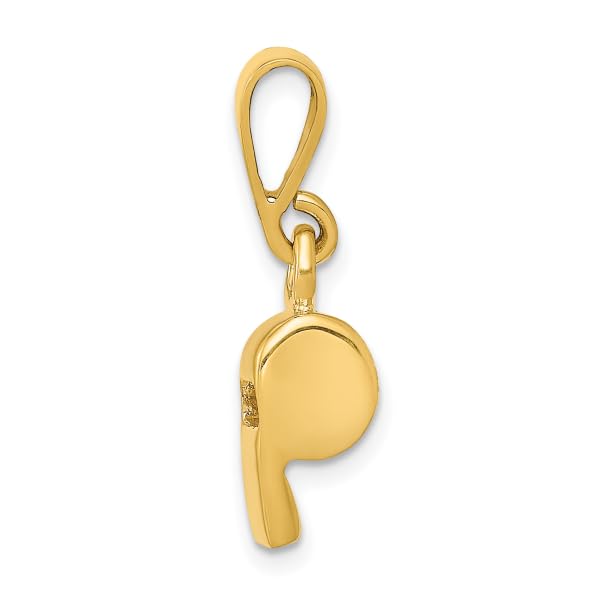 IceCarats 14K Yellow Gold Sports Whistle Necklace Charm Pendant Only