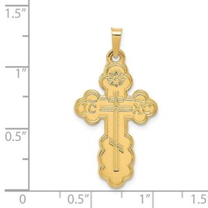 IceCarats 14K Yellow Gold Eastern Orthodox Holy Cross Necklace Religious Pendant Jesus Christ Charm 34mm x 18mm Only