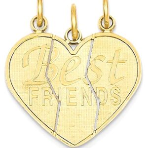 IceCarats 14K Yellow Gold 3-piece Break Apart Best Friends Necklace Charm Pendant Set