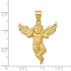 IceCarats 14K Yellow Gold Guardian Angel Necklace Protect Us Cherub Pendant Religious Charm Only