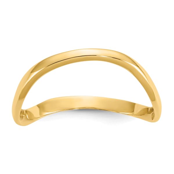 IceCarats 14K Yellow Gold Wave Thumb Statement Ring Size 9