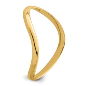 IceCarats 14K Yellow Gold Wave Thumb Statement Ring Size 9