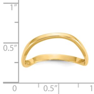 IceCarats 14K Yellow Gold Wave Thumb Statement Ring Size 9