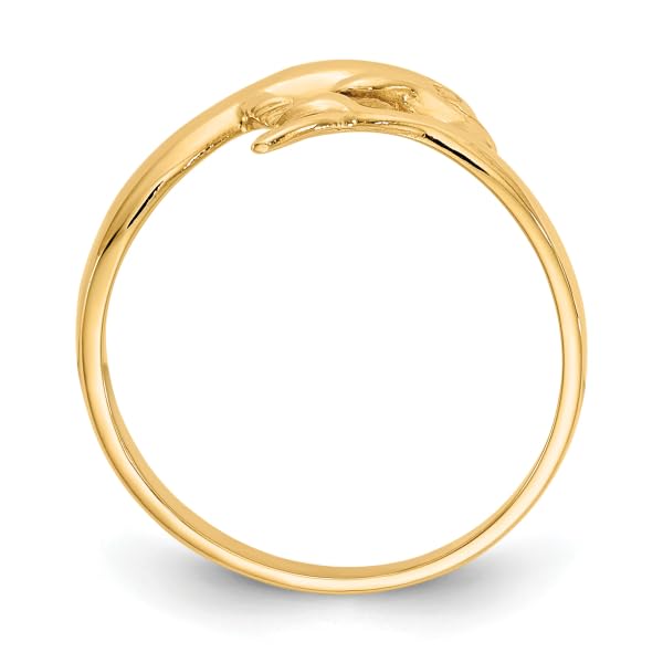 IceCarats 14K Yellow Gold Sea Dolphin Ocean Fish Beach Nautical Ring Size 6.00