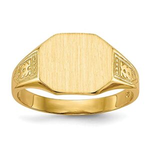 icecarats 14k yellow gold custom engraved signet ring handmade personalized monogram initial letter band size 6.00