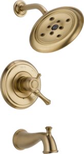 delta faucet t17497-cz cassidy multichoice 17 series tub and shower trim, champagne bronze