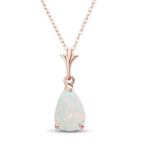 galaxy gold gg 14k 18" rose gold natural pear-shaped opal drop pendant necklace