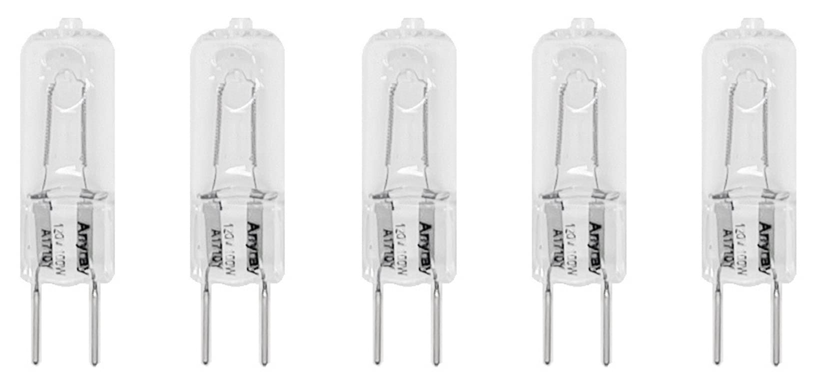 Anyray A1710Y (5)-Pack G8 100W 100-Watt 130 volt Halogen T4 Light GY8.6 bulbs 100Watt 5-Lamps